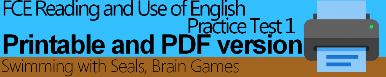 FCE Reading and Use of English Practice Test 1 Printable - EngExam.info