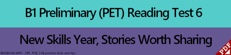 PET (B1 Preliminary) Reading Practice Tests - EngExam.info